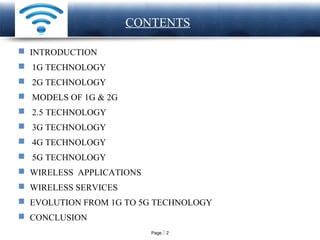 Wireless System/ Network Generation (1G,2G,2.5G,3G,4G,5G) | PPT