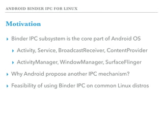Android Binder IPC for Linux | PDF