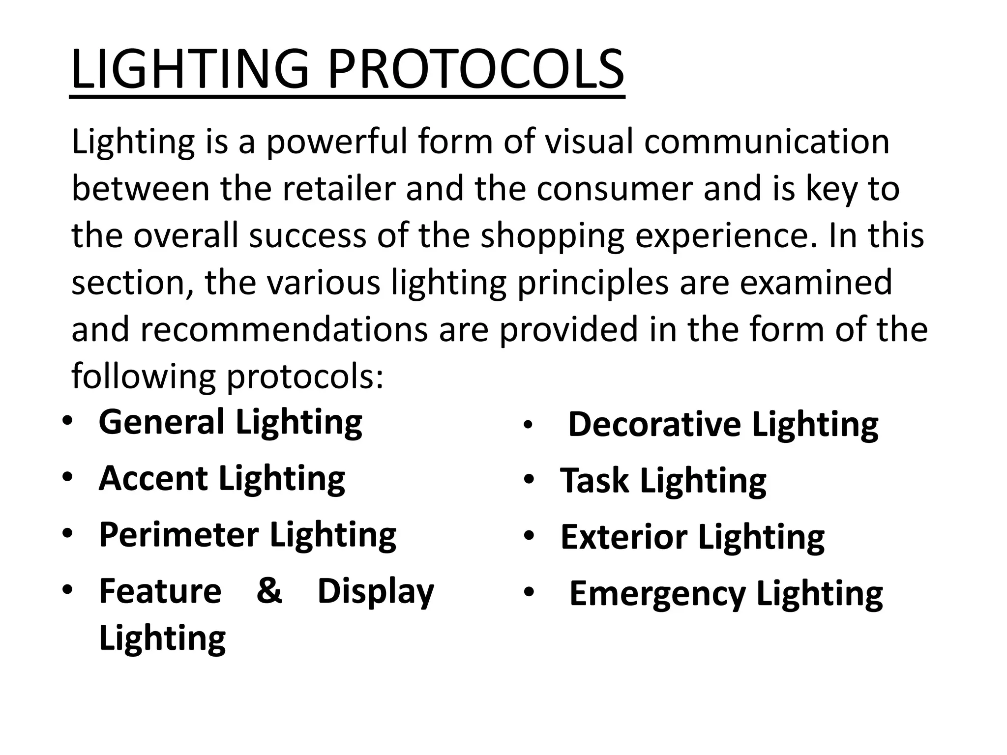 lighting in retail and commercial space | PPTX