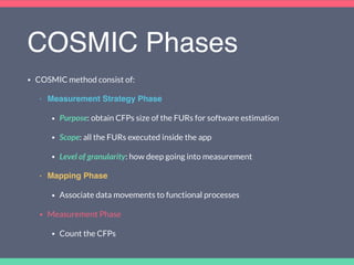 COSMIC Functional Measurement of Mobile Applications and Code Size Estimation | PPT