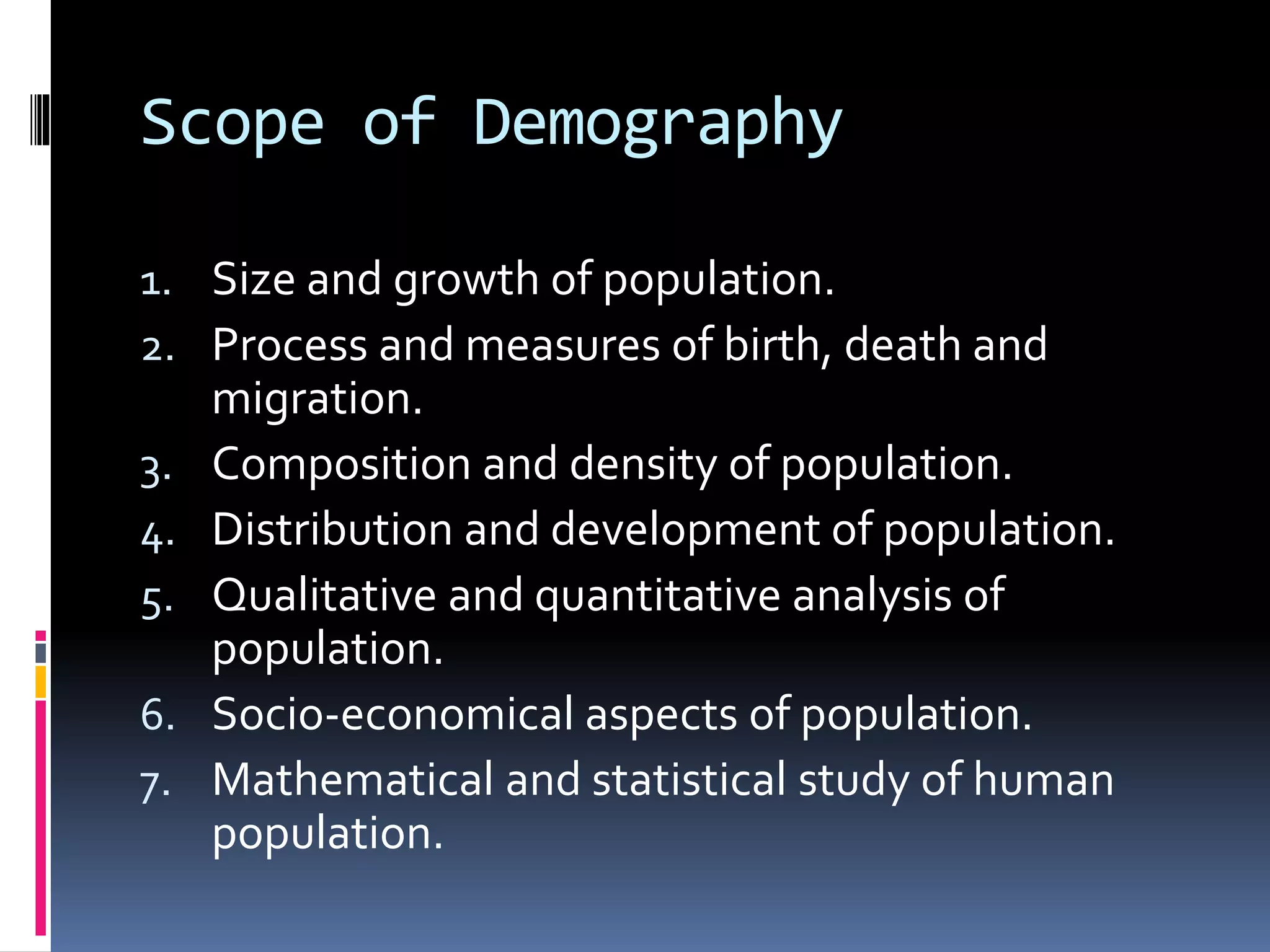 Presentation on the topic demograhyand population change and management ...