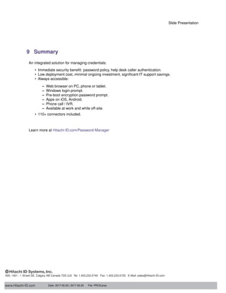 Hitachi ID Password Manager | PDF