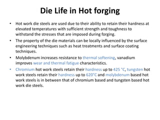 Die Wear and Die Life in Hot Forming | PPTX