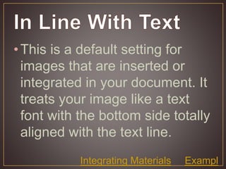 Empowerment Technology: Integrating Materials (MS Word) | PPTX