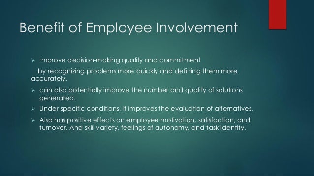 Group Project: Employee Involvement and Decision Making