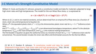 Determination of Johnson-Cook Material’s Strength Parameter, Fracture ...