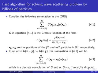 A Fast Algorithm for Solving Scalar Wave Scattering Problem by Billions of Particles | PPT