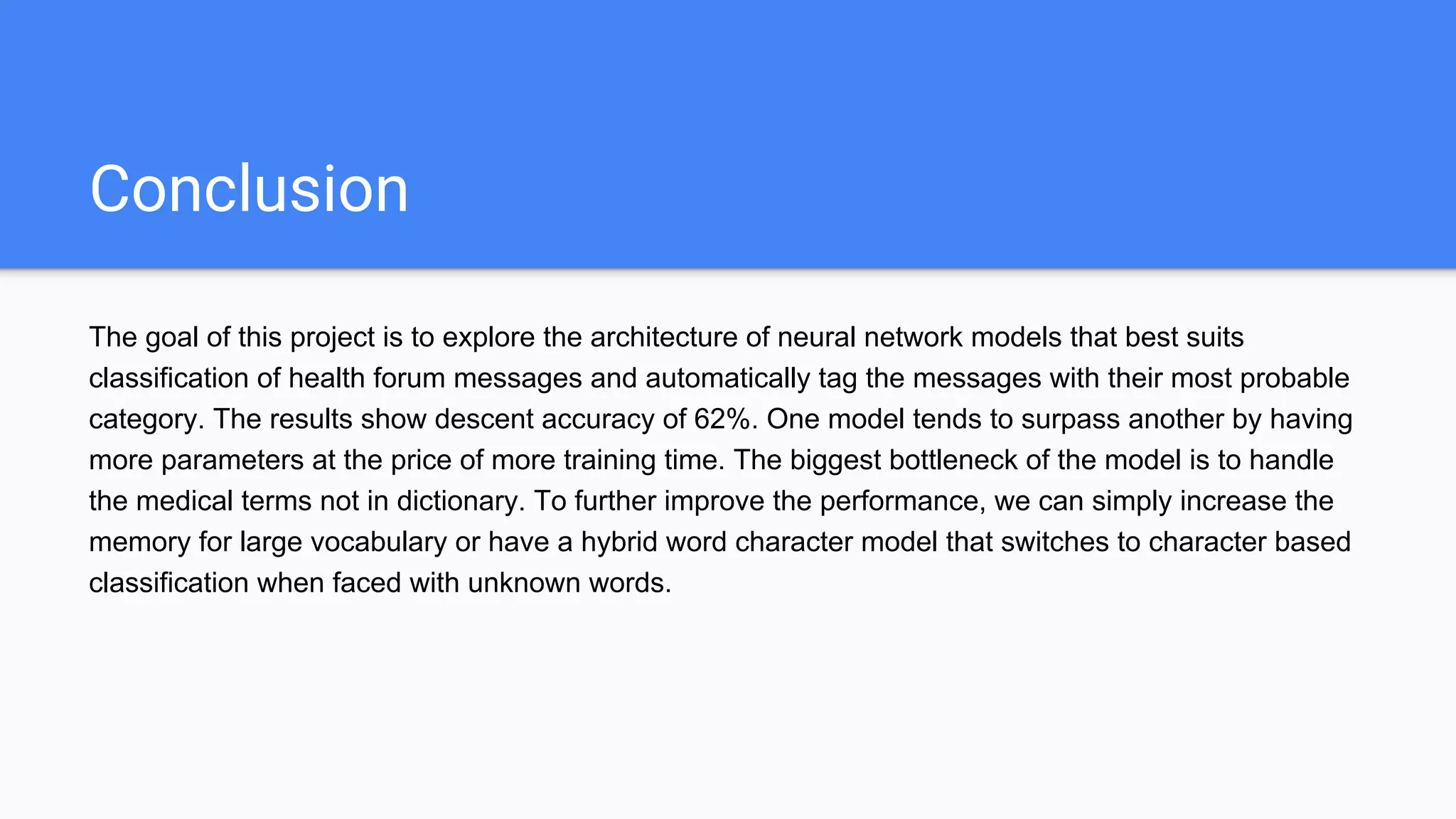 Classification of Health Forum Messages using Deep Learning | PDF