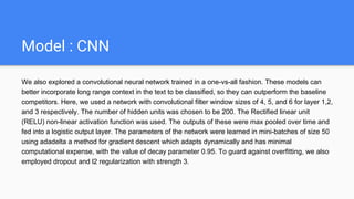 Classification of Health Forum Messages using Deep Learning | PPT