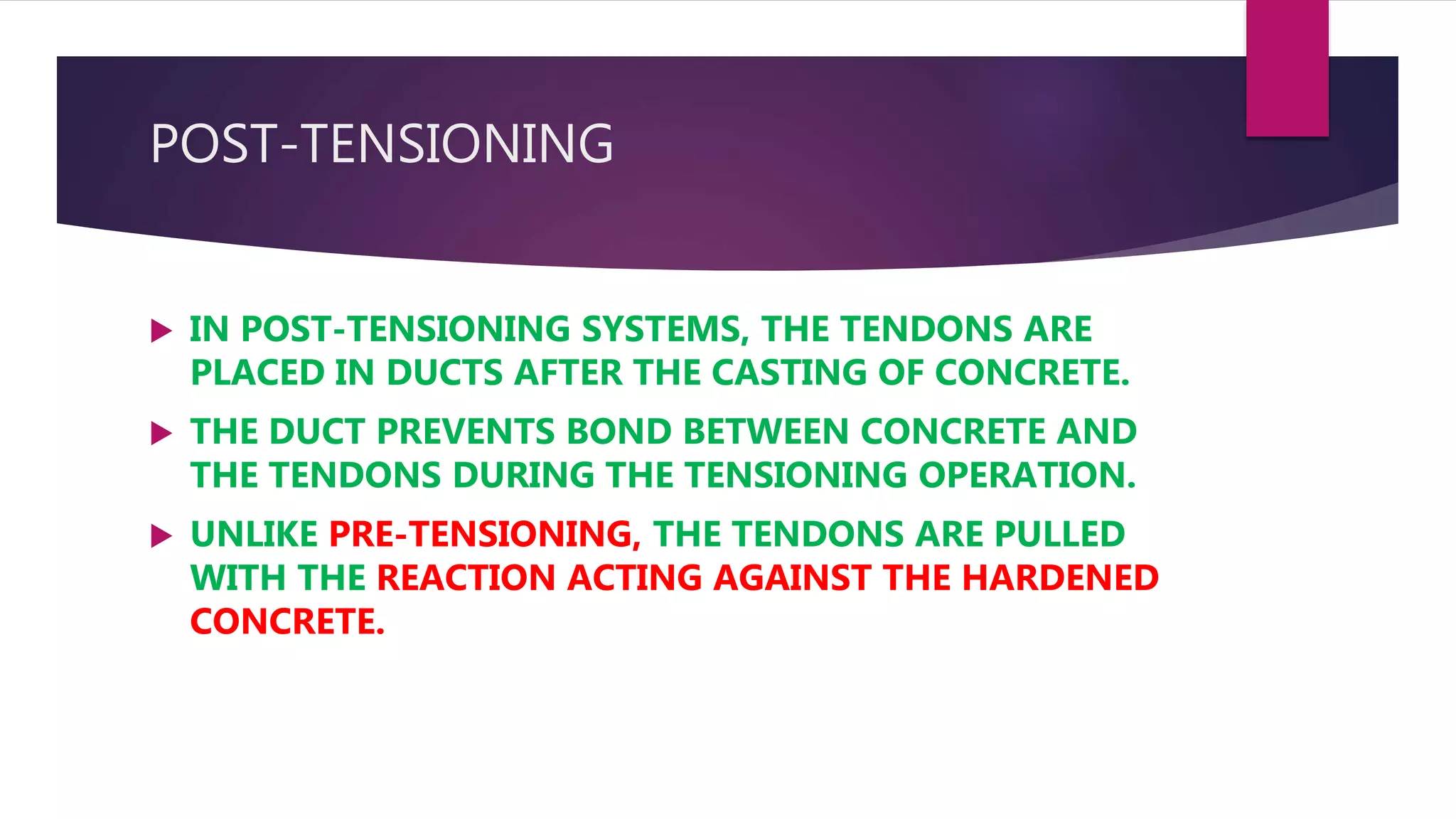 Post-tensioning in Prestressed Concrete | PPTX