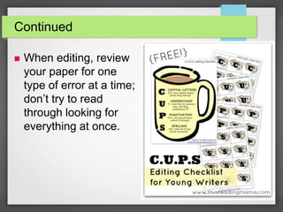 Editing Stage in Writing process | PPTX