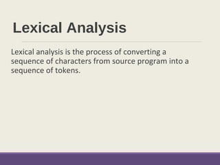 Lexical Analysis | PPT