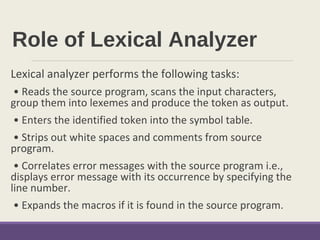 Lexical Analysis | PPT