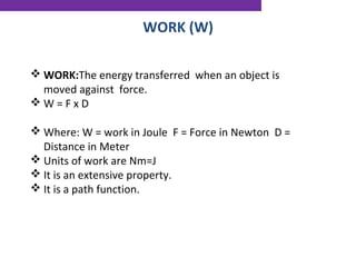 Thermodynamic terminologies and interpretation | PPT