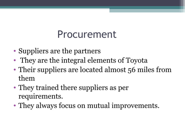 Supply Chain Management Of Toyota ! | PPT