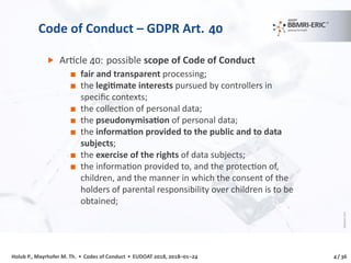 Research Data Codes of Conduct - Status and Roadmap | PPT
