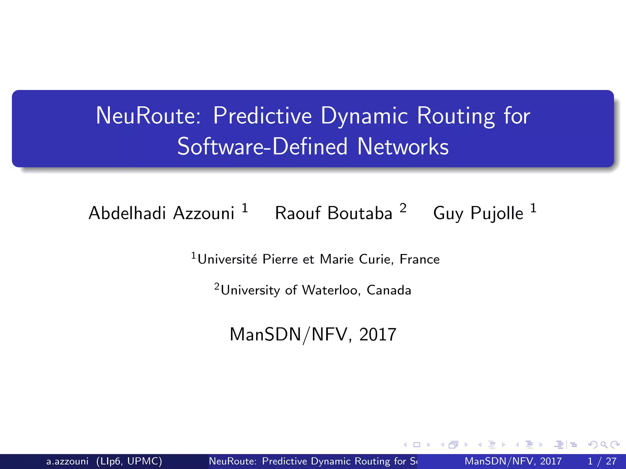 Neuroute Predictive Dynamic Routing For Software Defined Networks