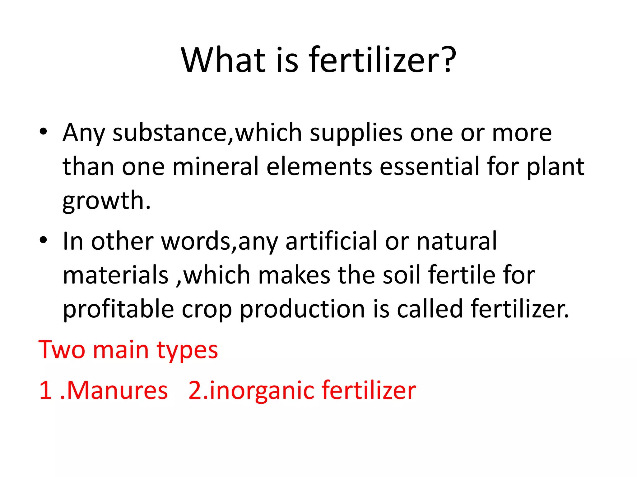 differences between organic and inorganic fertilizer | PPTX
