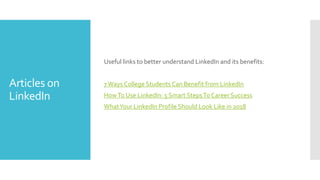 Uses and Benefits of LinkedIn | PPTX