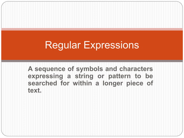 Regular Expression in Compiler design | PPT