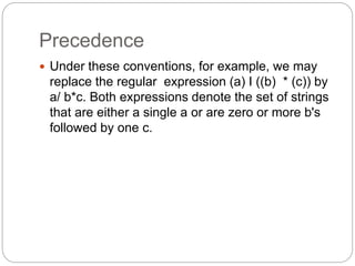 Regular Expression in Compiler design | PPTX