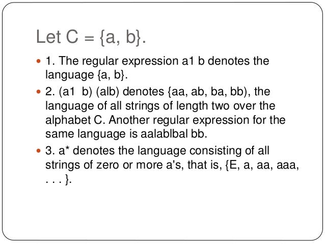 Regular Expression in Compiler design