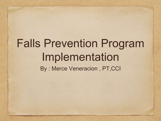 Falls Prevention Program Implementation | PPTX