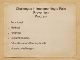 Falls Prevention Program Implementation | PPTX