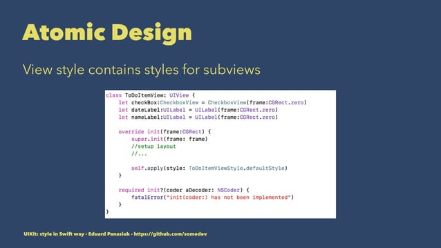 UIKit: style in Swift way | PPT