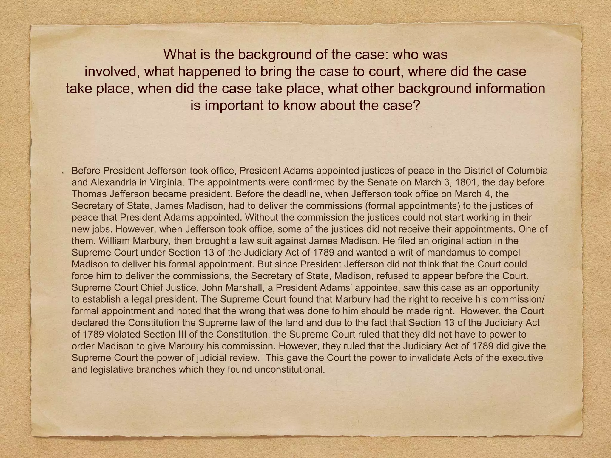 Marbury vs Madison | PPTX