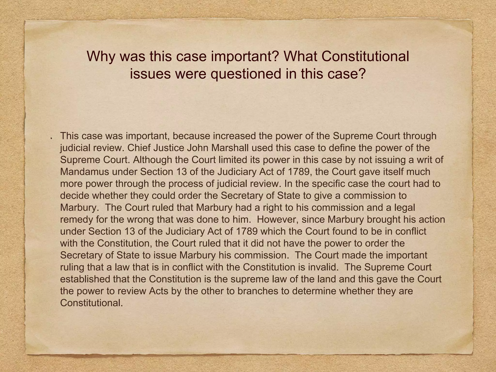 Marbury vs Madison | PPTX