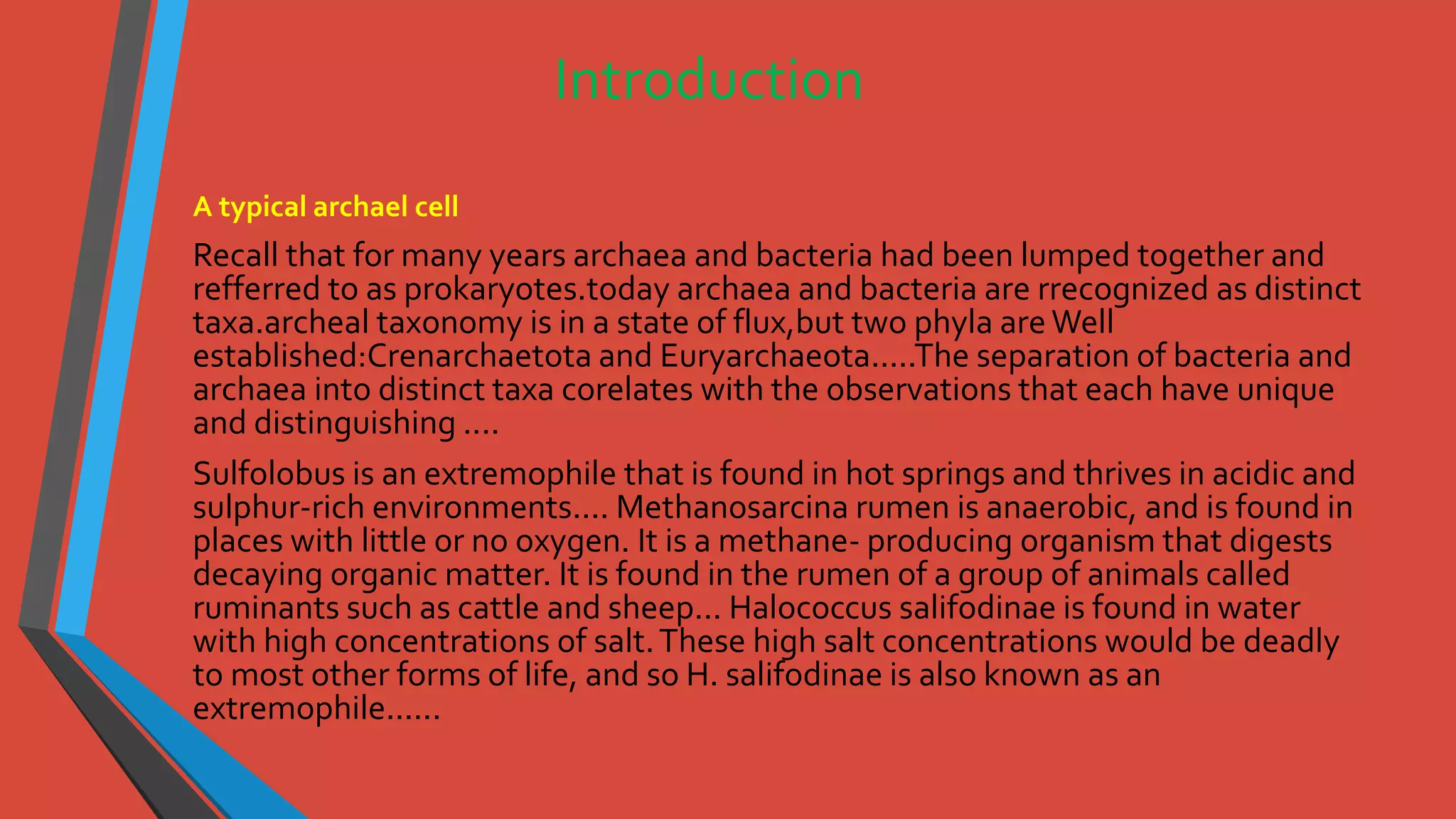 Morphology and cell structure of Archea | PPTX