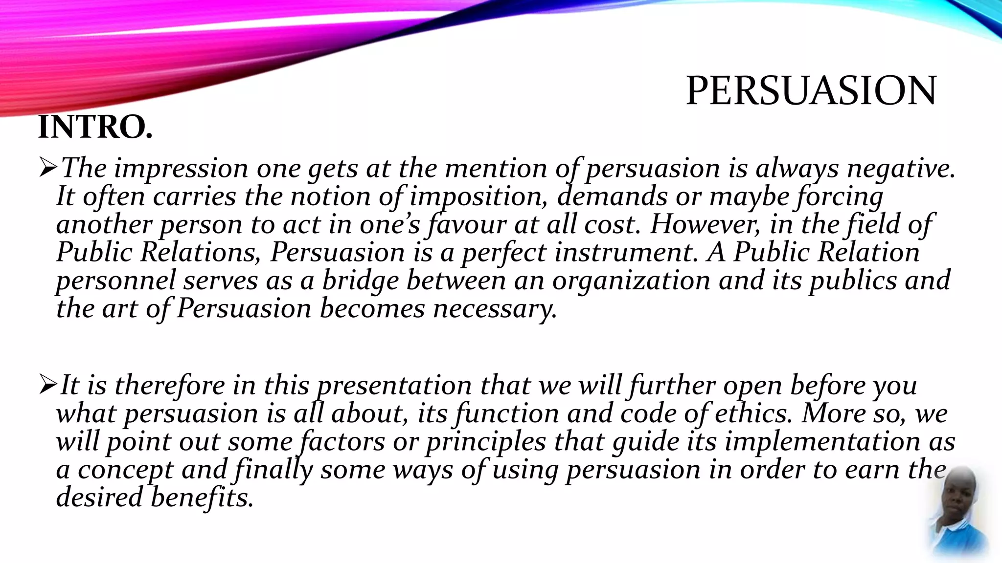 Presentation on Persuasion | PPTX | Family and Relationships