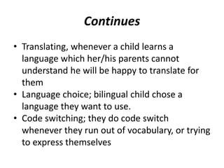 Bilingual Child and Language acquisition | PPT