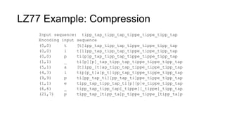 LZ77 and LZ78 Compression Algorithms | PPTX