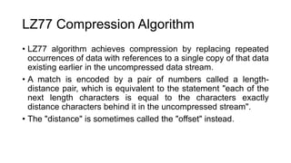 LZ77 and LZ78 Compression Algorithms | PPTX