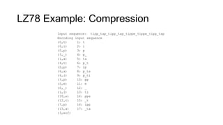 LZ77 and LZ78 Compression Algorithms | PPT