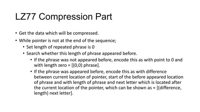 LZ77 and LZ78 Compression Algorithms