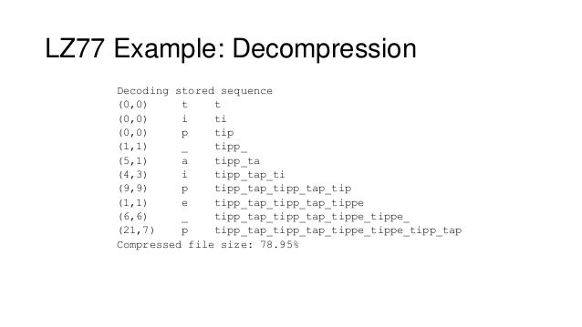 LZ77 and LZ78 Compression Algorithms