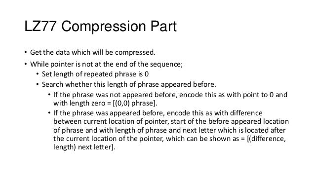 Lz77 And Lz78 Compression Algorithms