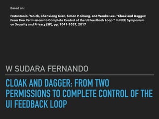 Cloak and Dagger Attacks - Android | PPT