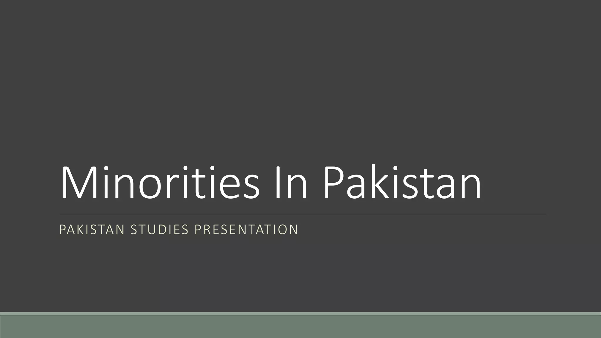 Minorities in Pakistan | PPTX