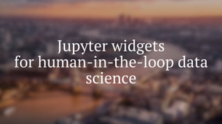 Jupyter widgets for human in the loop data science | PPT