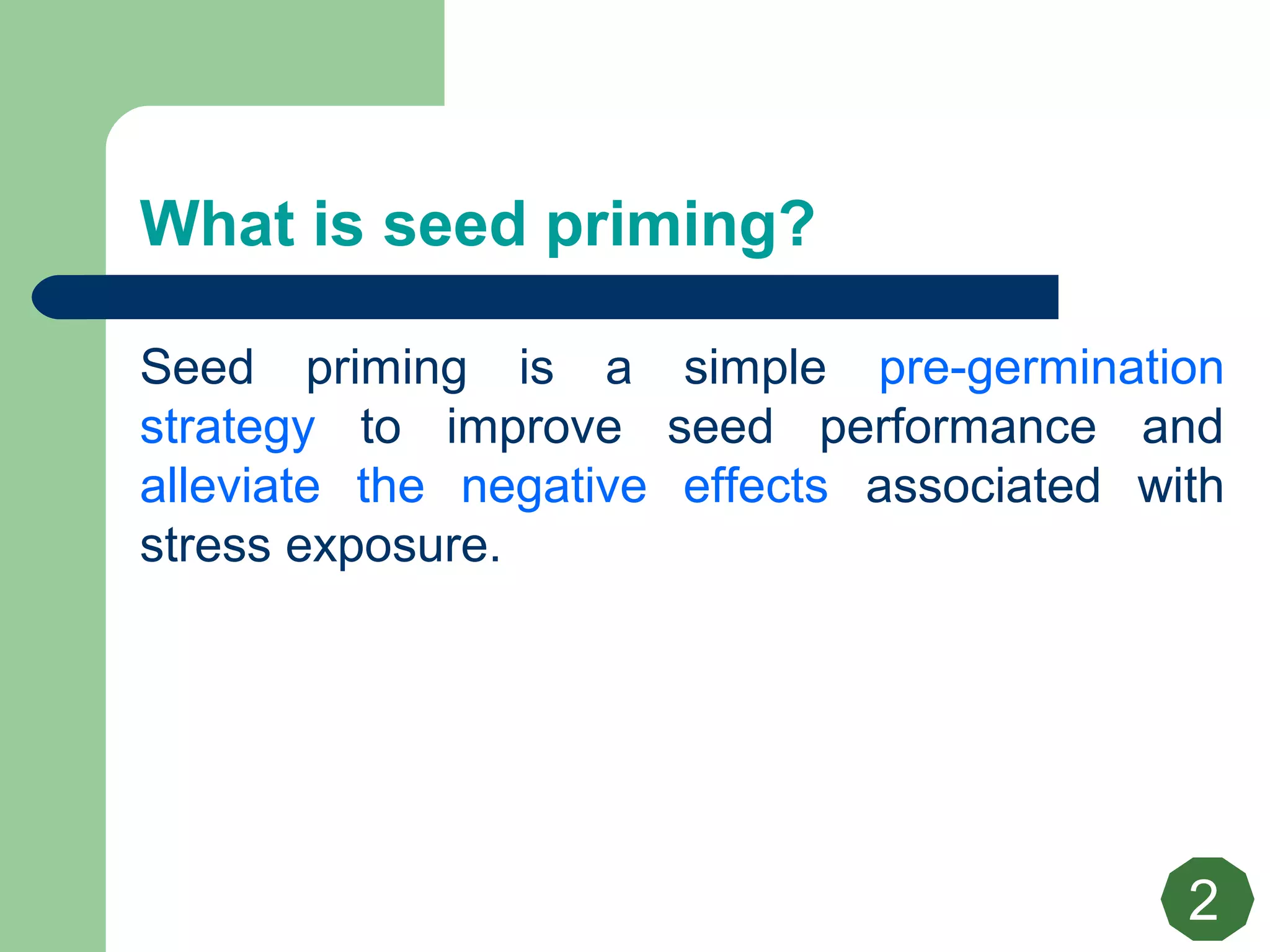 SALT TOLERANCE IMPROVEMENT OF HORTICULTURAL CROPS THROUGH SEED PRIMING | PPT