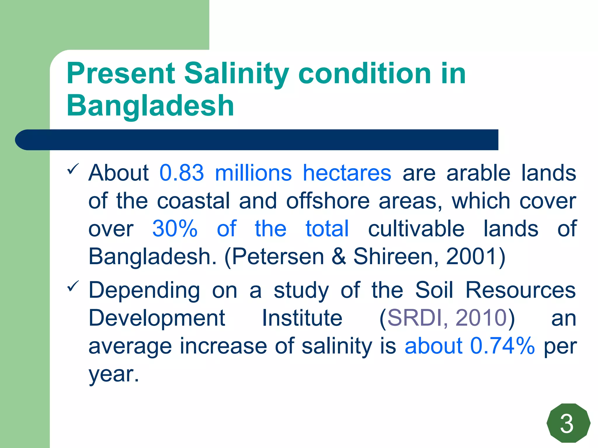 SALT TOLERANCE IMPROVEMENT OF HORTICULTURAL CROPS THROUGH SEED PRIMING ...