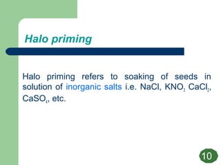 SALT TOLERANCE IMPROVEMENT OF HORTICULTURAL CROPS THROUGH SEED PRIMING | PPT