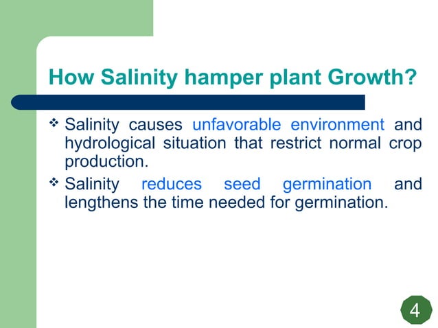 SALT TOLERANCE IMPROVEMENT OF HORTICULTURAL CROPS THROUGH SEED PRIMING | PPT