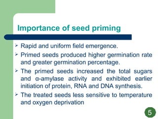 SALT TOLERANCE IMPROVEMENT OF HORTICULTURAL CROPS THROUGH SEED PRIMING | PPT