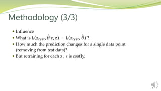 Paper presentation on 'Understanding Balck-box Predictions via Influence Functions' | PPT