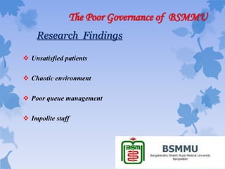 The Poor Governance of PG Hospital | PPT